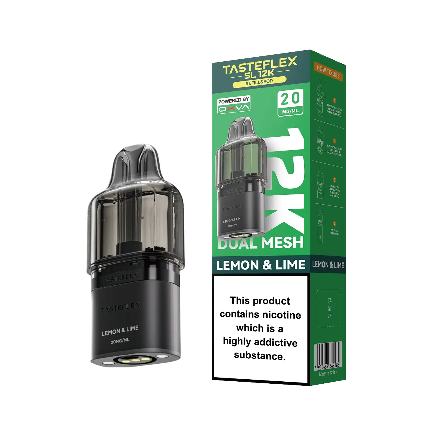 Oxva Tasteflex SL 12K Prefilled Pod - Lemon & Lime | Vape And Go