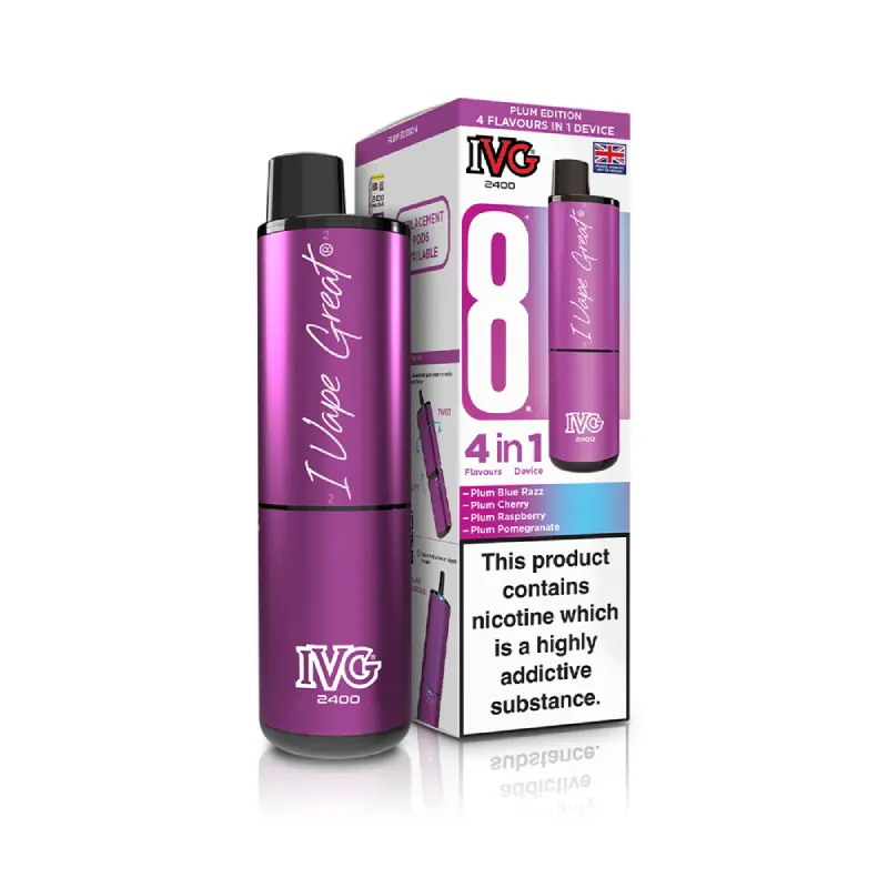 Plum Edition (4 in 1) | IVG 2400 Disposable Vape | Vape and Go