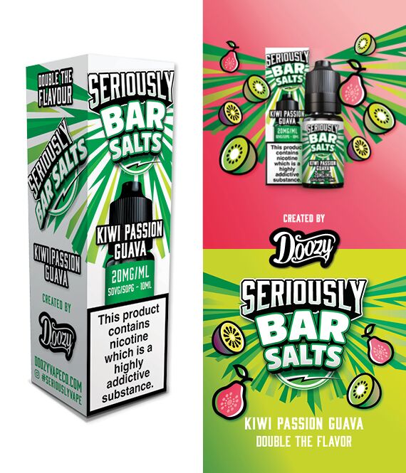 Seriously Bar Salts By Doozy 10ml - Kiwi Passion Guava | 20mg-vapeandgo